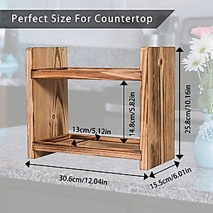 Cloud Fragrant 2-Tier Wood Spice Rack, a countertop organizer for kitchen and bathroom storage, display of cosmetics