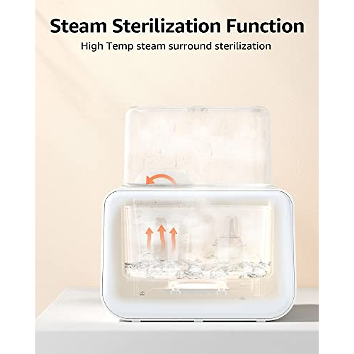 Baby Bottle Warmer, Gronwsy 8-in-1 Fast Milk Warmer with Timer Breastmilk or Formula, Fits 2 Bottles, Accurate Temperature Control, with Defrost, Sterili-zing, Keep, Heat Baby Food Jars Function