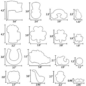 16PCS St.Patrick's Day Cookie Cutter Set Irish Party Supplies - Shamrock Leprechaun Coin Rainbow Beer Flag Horseshoe Design