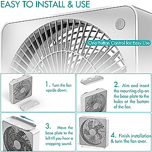 ASKPULION 10 Inch Small Box Fan, 3 Speeds Square Fan Powered by AC Adapter, Small Window Fan for Bedroom Bathroom Kitchen