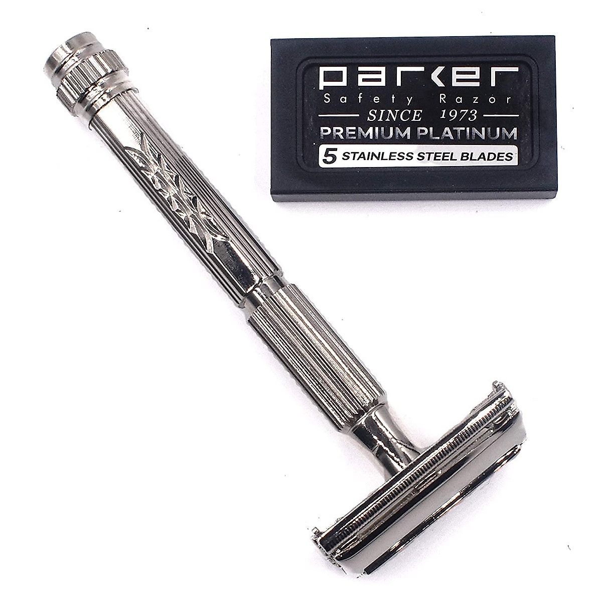 Parker Model 60R Safety Razor and 5 Parker Platinum Razor Blades
