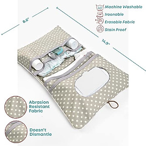 HAMUR Baby Bag Organizer, Portable Stroller Mini Diaper Bag Pouches Travel Gear, Foldable Newborn Baby Essentials must haves items Bag for Boys & Girls (Leaves)