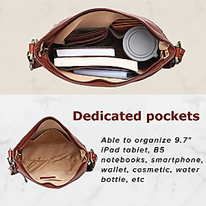 Banuce Vintage Full Grains Italian Leather Hobo Handbags for Women Crossbody Purse Ladies Shoulder Messenger Bag