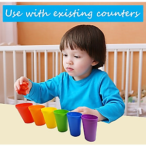 Skoolzy Peg Board Set - Rainbow Stacking Cups - Scissor Tongs for Toddlers