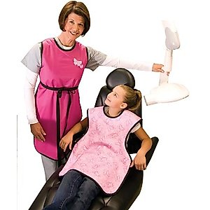 Colortrieve Dental Technician X-Ray Apron - Hook & Loop/Tie Closures, Lightweight Lead, 0.25mm Front Protection, Many Color Options, USA Made