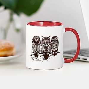 CafePress Three Owls Mugs Ceramic Coffee Mug, Tea Cup 11 oz
