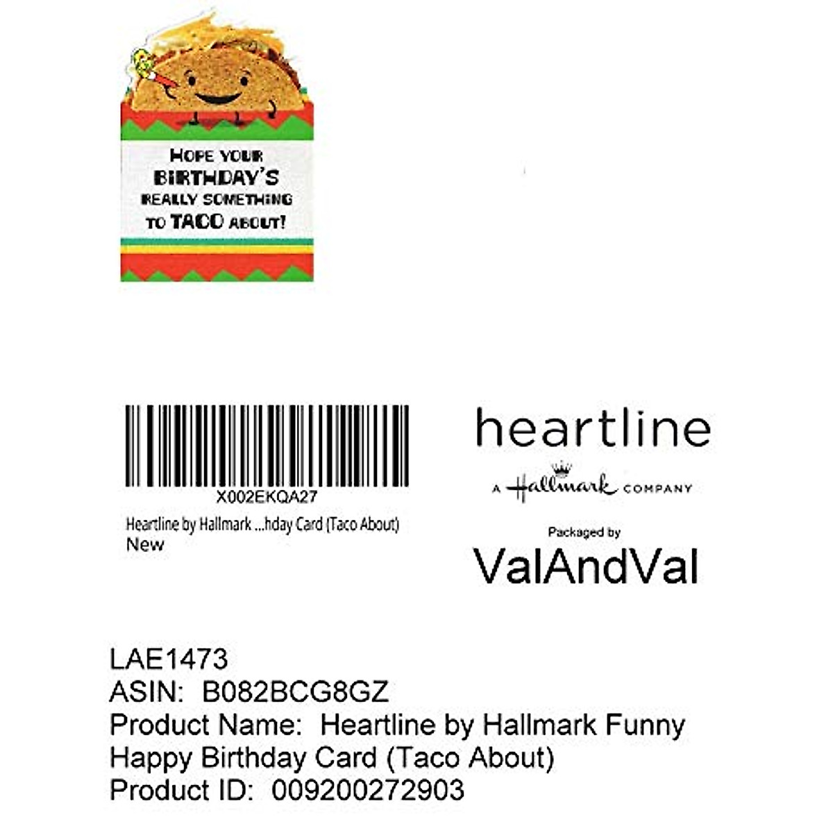Heartline by Hallmark Funny Happy Birthday Card (Taco About)