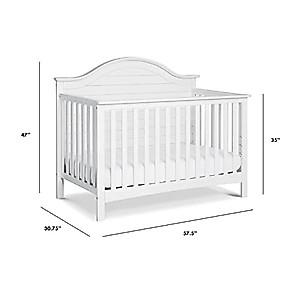 Carter's by DaVinci Nolan 4-in-1 Convertible Crib in White, Greenguard Gold Certified, 1 Count (Pack of 1)