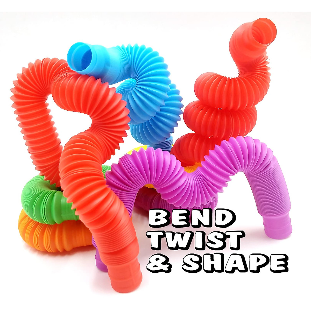 Funny 8 pk Large Pop Tubes Sensory Toys Fine Motor Skills Toddler Toys, ADHD & Autism Fidget Toy, Preschool Gifts Idea, Unique Boy & Girl Presents,Best Preschool Boy Girl Gifts