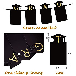 3PCS Graduation Decorations Class of 2023 Photo Banner Party Supplies - Congrats Grad We are So Proud of You Garland Decor(Black)