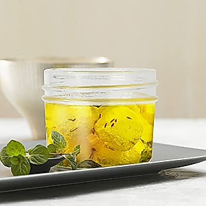 EkkoVla 40 Pack 4 oz Glass Jars with Black Lids, Regular Mouth Mini Mason Jar, Canning Jars for Baby Food, Honey, Jam, Jelly, Wedding Favor, Shower Favor, Body Butters, Spice