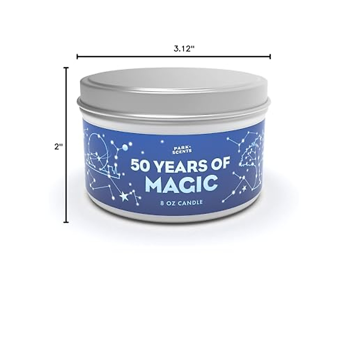 Park Scents 50 Years of Magic Candle - Beautiful Smell Used at Most Hotels Celebrating Disney 50th Anniversary - Super Accurate - Handmade in The USA - Vegan and Cruelty-Free | 8 oz. Tin