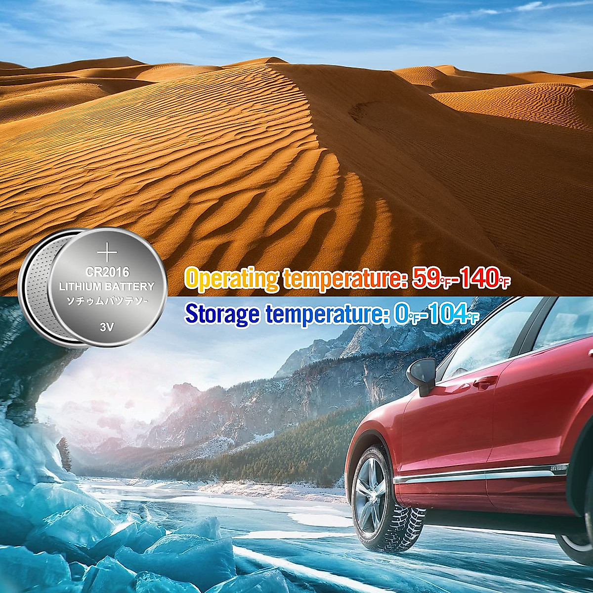 WANZELONYO CR2016 Battery CR2016 3V Lithium Button Cell 100 Count