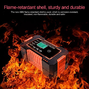 Car Battery Charger, 12V-6A Automatic Battery Charger/Maintainer Smart Fully Trickle Charger for Cars, Motorcycles, SUVs, Engineering Vehicles, AGM/Gel Lead Acid Battery