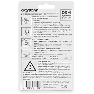 Okebond Super Glue Clear Strong Repair 4 x 3g (Blue OB-OK-4+4pcs)