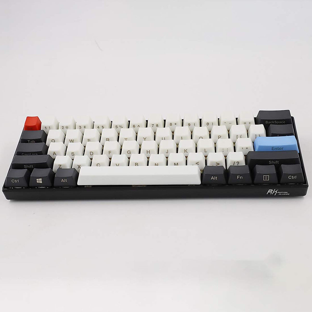61keys ANSI Layout OEM Profile keycaps PBT Key Cap for Switches Gaming Mechanical Keyboard White+Red Color