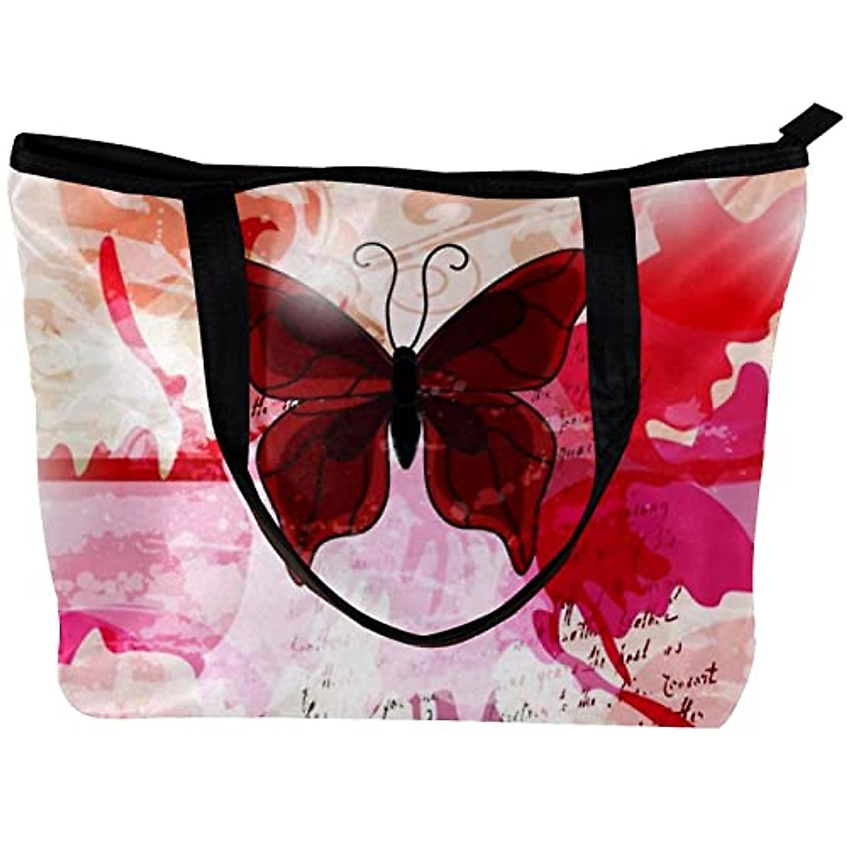 Tote Bag Women Satchel Bag Handbag Stylish Tote Handbag for Women Hobo Bag Fashion Crossbody Bag, Vintage Butterfly Red