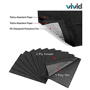 Pack of 500 Black Dental Bibs, Waterproof Bibs 13" x 18" Disposable Patient Bibs, Dentist Bibs, Waterproof Tattoo Bibs, Dental Patient Bibs, Dental Bib, Dental Napkins