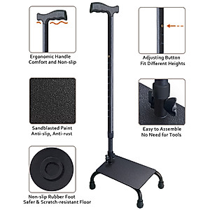Aliseniors Stair Climbing Assist Cane, FSA/HSA Eligible Stair Lift Aid for Seniors Stair Steady to Walk Up and Down Stairs or Steps, Adjustable Walking Sticks for Right or Left Handed Men or Women
