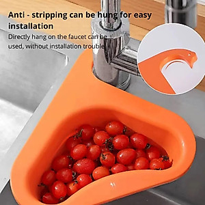 2 Pack Kitchen Sink Drain Basket Swan Drain Rack, Multifunctional Kitchen Triangular Sink Filter Swan Drain Basket for Kitchen Sink Hangs on Faucet Fits All Sink