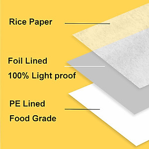 Muka 50 PCS Rice Paper Foil Lined Stand Up Pouch, Reusable Zip Mylar Bags-Mint-7.8x7.8inch