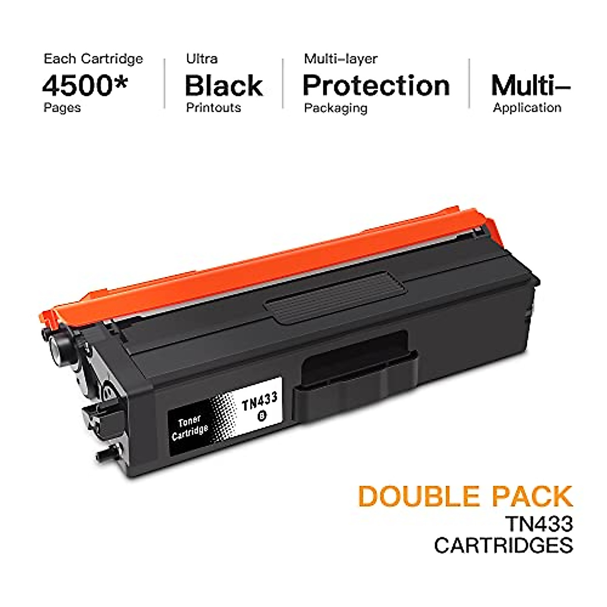 E-Z Ink (TM) Compatible Toner Cartridge Replacement for Brother TN-433 TN433 TN433bk TN431 compatible with HL-L8260CDW HL-L8360CDW MFC-L8610CDW MFC-L8900CDW (2 Pack, Black)