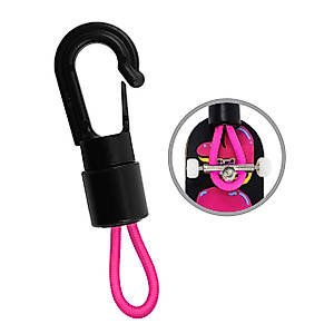 Teak Tuning Premium Complete Carrier, Pink Grapefruit Colorway - Fingerboard Hook Key Chain, Stretchy Nylon - Made in The USA