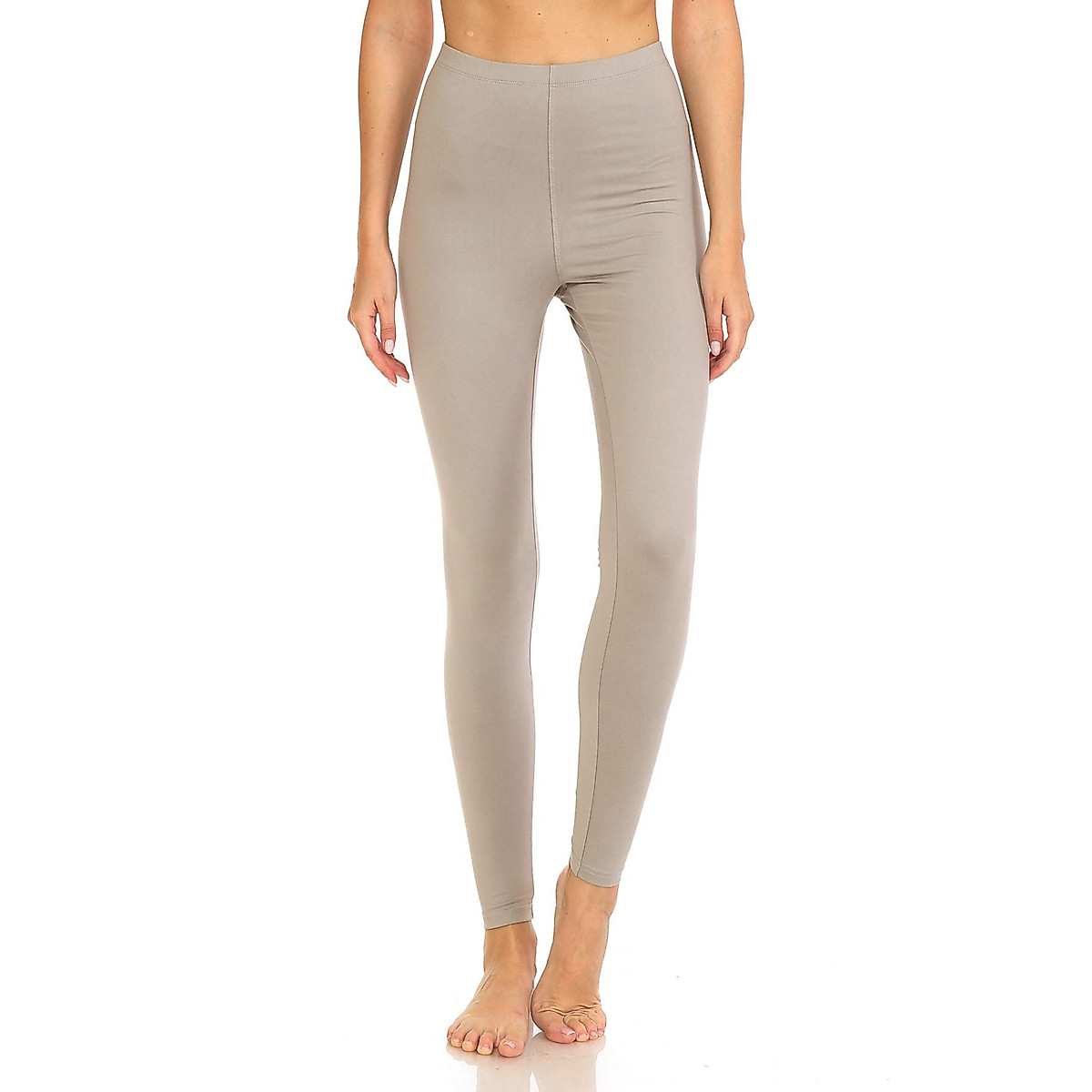 Leggings Depot ActiveFlex Athletic Leggings for Women-HLD (Light Gray, S)