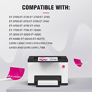 ALLWORK 4pk Compatible T502 Ink Bottle Refill Regular Ink Replacement for Epson 502 T502 for ET-15000 ET-2700 ET-2720 ET-2750 ET-2760 ET-3750 ET-3760 ET-4700 ET-4750 ET-4760 ET-7700 ET-7750 Printer