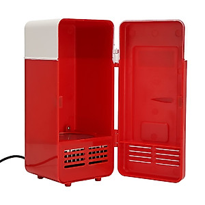 PUSOKEI Car Fridge, Isolated Cooling, Mini Fridge with Cooling and Heating Function, USB Powered, Energy Saving Semiconductor, Low Decibel, for Cosmetics Beverages(red)