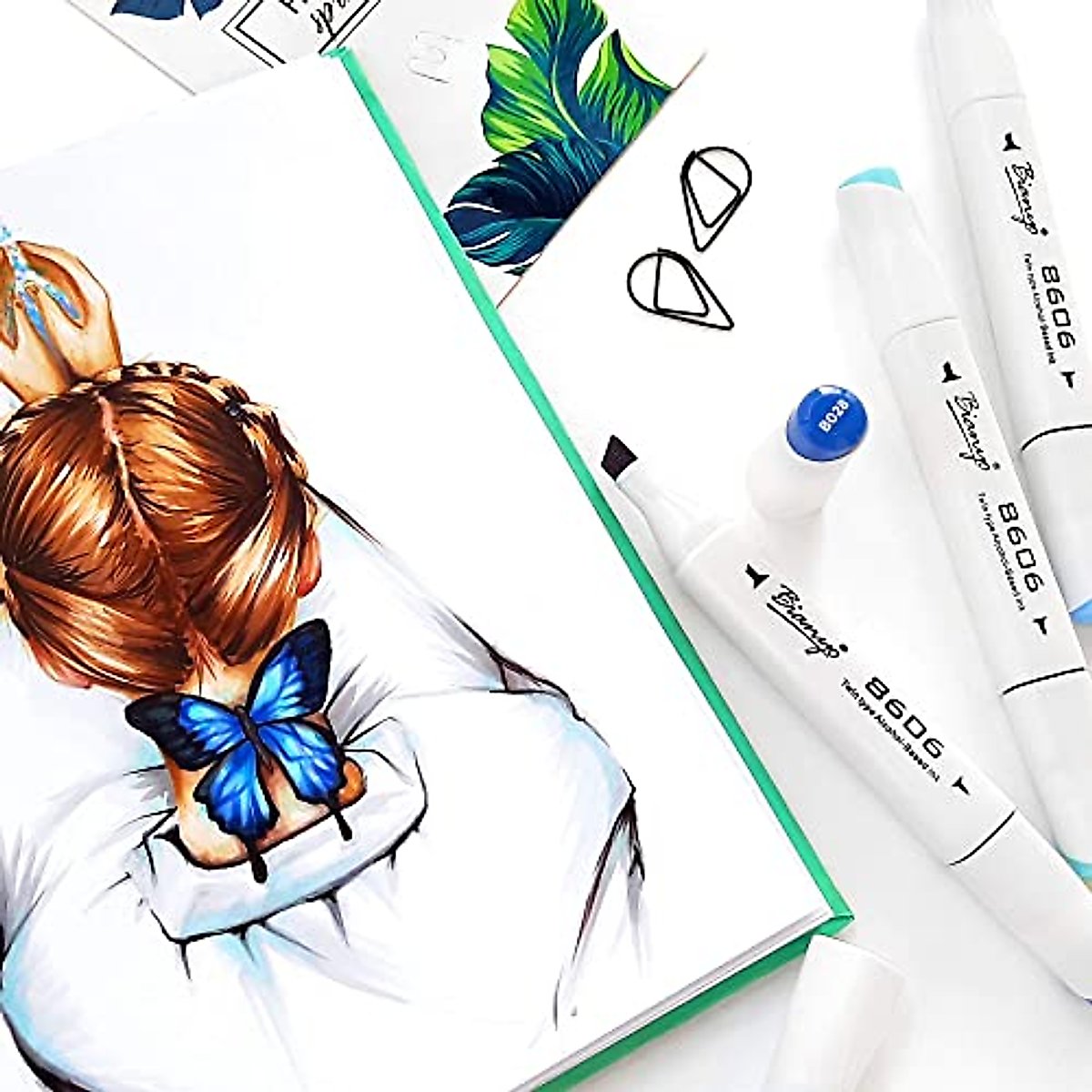 Bianyo Classic Series Alcohol Markers Set, Pack of 72, Dual Tip Bullet & Chisel Art Marker Set, Black Case with a Designable Card for Coloring, Drawing, Sketching, Outlining, Highlighting, Designing