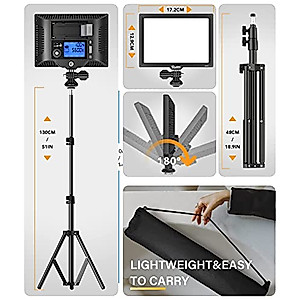 Switti LED Video Light Lighting Kit, Dimmable Bi-Color Panel Light with Stand for Photography/Live Streaming/YouTube/Video Conference|3200K-5600K, CRI95+
