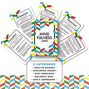 Allura & Arcia 52 Mindfulness Cards - Stress Less, Mindful Meditation, Gratitude, Kindness, Self Care & Relaxation