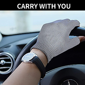 2 Pairs USB Heated Gloves for Men and Women, USB 2.0 Powered Stripes Heating Pattern Knitting Wool Heating Mittens Hands Warmer Fingerless Washable Design Winter Gift (Black & Gray)