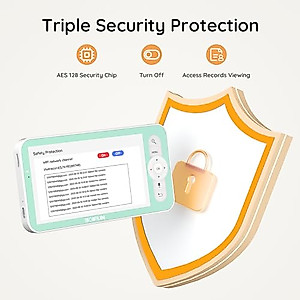 BOIFUN 5" Baby Monitor, 2K WiFi Baby Camera Via Screen and App Control, Temper& Humidity Sensor, Night Vision, 2-Way Talk, Cry& Motion Detection, Free Smart Phone App, Works with iOS, Android(Baby6T)