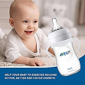 4 Pack Compatible Baby Bottle Handles for Philips Avent Natural Baby Bottles,Baby Bottle Holder - White