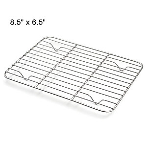 Aspire Cooling Rack 2 Pack - 8.5" x 6.5", Stainless Steel Baking Racks for Cooking Baking Roasting Grilling