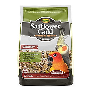 Higgins Safflower Gold Natural Food Mix for Conures & Cockatiels, 3lbs