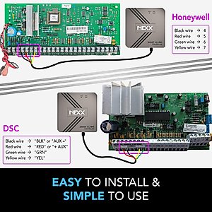 Nexx Smart Alarm Wi-Fi Controller NXAL-100 - Remotely Control Existing Alarm Security System with Nexx App, Compatible with Alexa, Google Assistant, Siri, SmartThings, No Monitoring Service Required
