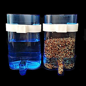 Parakeet Water Dispenser, Automatic Water Drink No Spill Clear Container Cockatiel Cage Accessories Automatic Feeding for Budgies,Finch and Other Bird 2pcs