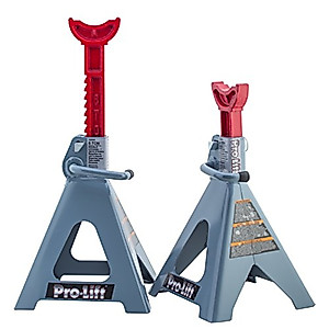 Pro-Lift Heavy Duty 6 Ton Jack Stands Pair - Double Locking Pins - Handle Lock and Mobility Pin for Auto Repair Shop with Extra Safety