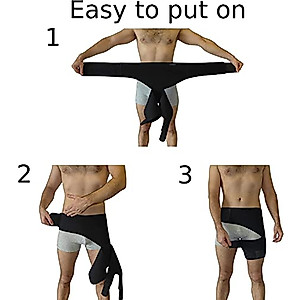 Hip Brace for Sciatica Pain Relief,Compression Support Wrap for Sciatic Nerve, Pulled Thigh, Hip Fleхоr Strain, Groin Injury, Hamstring Pull,Sacroiliac Joint Support Stabilizer for Men, Women (Black)
