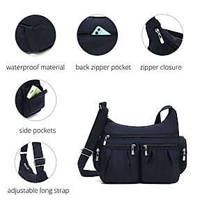Scarleton Handbags for Women, Crossbody Bags for Women, Shoulder Bag, Nylon Purses for Women with Multi Pockets, H140719 - Navy