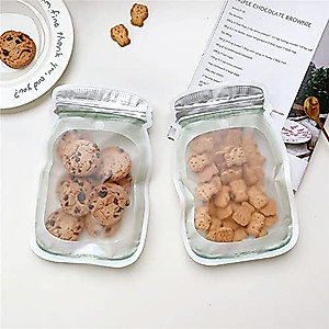 Enkrio 20 Pack Reusable Mason Jar Bags Reusable Mason Jar Ziplock Bags Food Storage Bag for Kitchen Food Snack Sandwich Leakproof Snacks Food Saver Bags