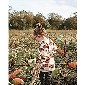 Toddler Kids Baby Girl Boy Halloween Outfit Pumpkin Sweatshirt Oversized Onesie Romper Sweater Matching Clothes (Sweatshirt Pumpkin,2-3T)