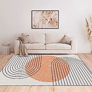 Tritard Mid Century Boho Abstract Area Rug Modern Geometry Line Art Home Decor Easy Clean Rug Soft Non-Shedding Non-Slip Backing Rugs Floor Carpet for Living Room Bedroom, 8'x10'