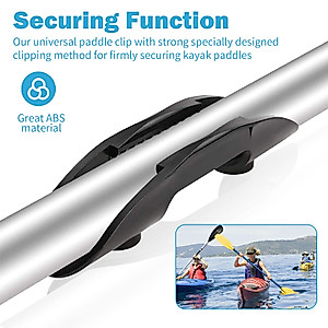Kayak Paddle Clip Universal Kayak Paddle Mount Holder Clip & Fishing Net Clip with Hardware (1 Pair)