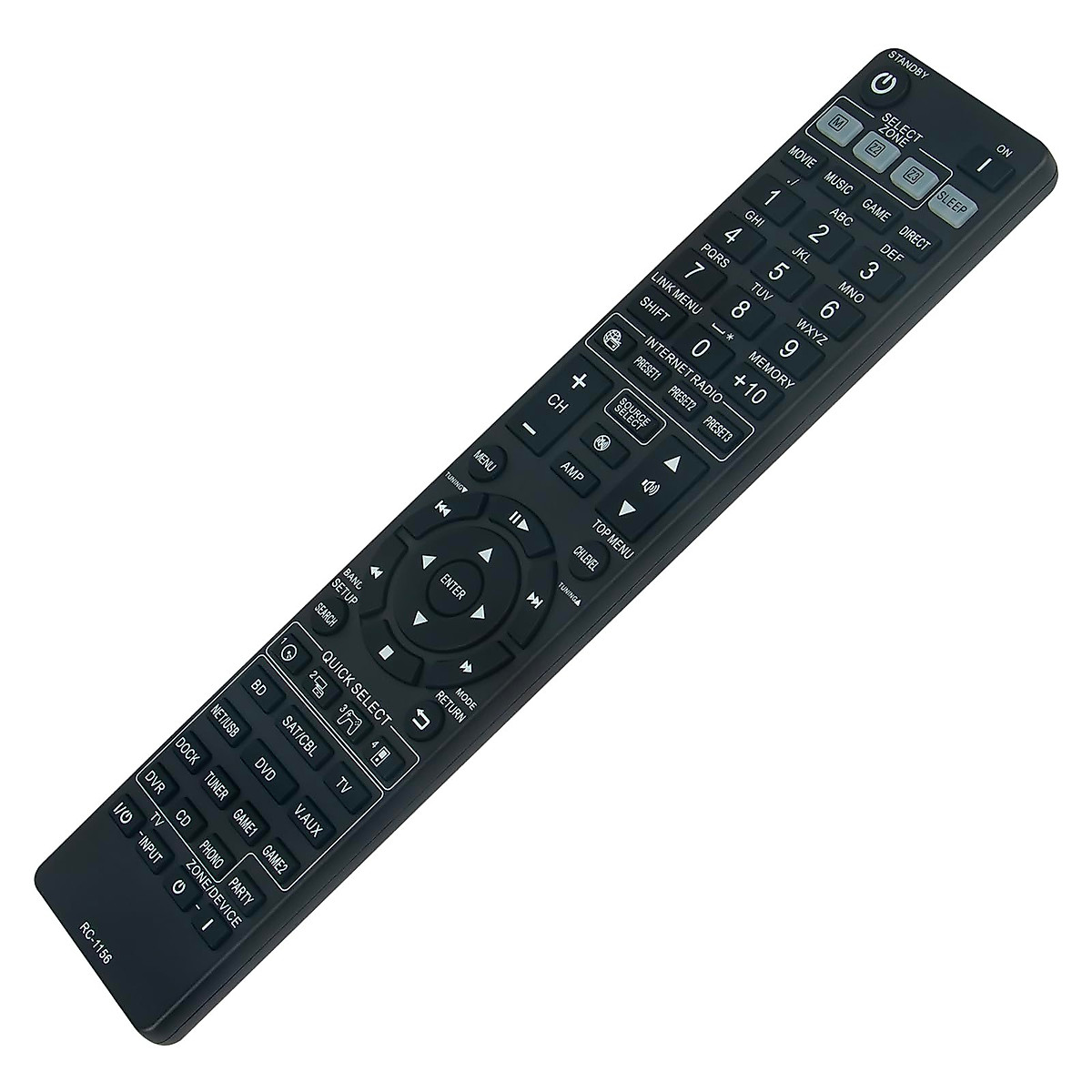 New RC-1156 Remote Control Replacement - WINFLIKE RC-1156 Replace Remote Control fit for DENON Audio Receiver RC-1156 RC1156 AVR1712 AVR1912 AVR2112CI AVR2312CI AVR3312CI Remote Controller