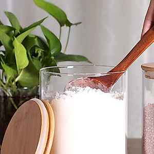Set of 2 Large Glass Food Storage jar, 100 FL OZ (3000ml) Glass Flour Canister with Airtight Bamboo Lids for Kitchen Corner, BPA-Free Flour Container for Sugar, Ground Coffee, Rice and Dry Food