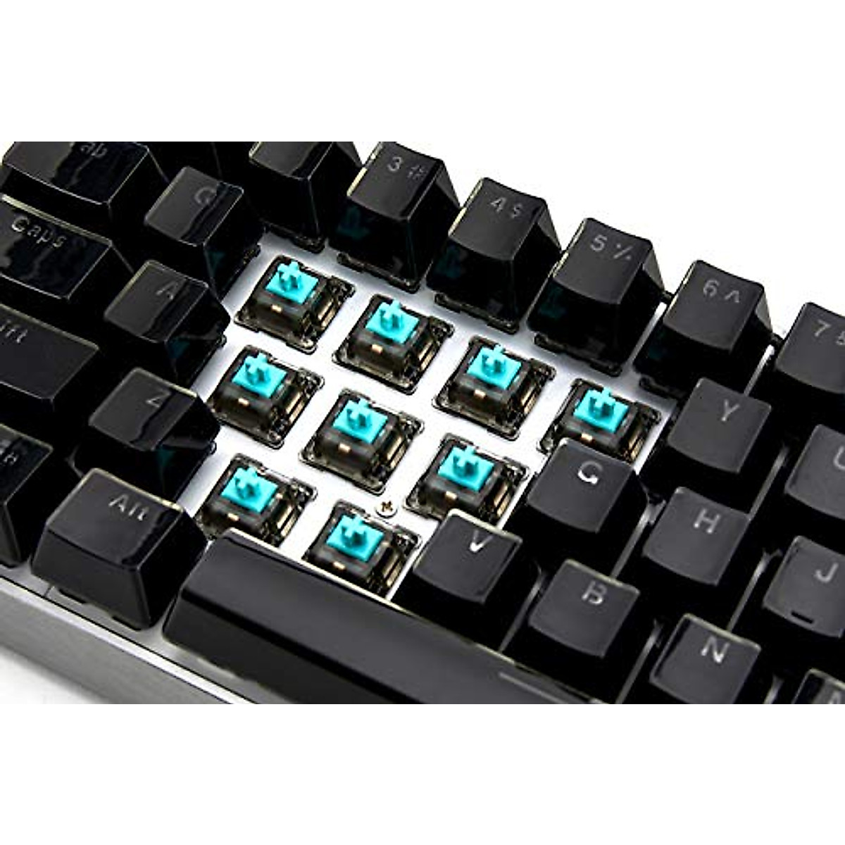 KOSEKY DSL1 Linear Keyboard Switch,Silent,60cN Force,Gold-Plated Spring,Pre Lubed, Linear Keyswitch 5 Pins for Mechanical Gaming Keyboards (90 Packs, Smoky Transparent,Aqua)